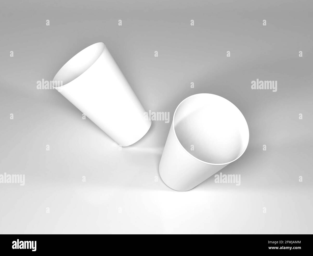 Realistic Plastic Cup Packaging 3D Illustration Mockup Scene on ...