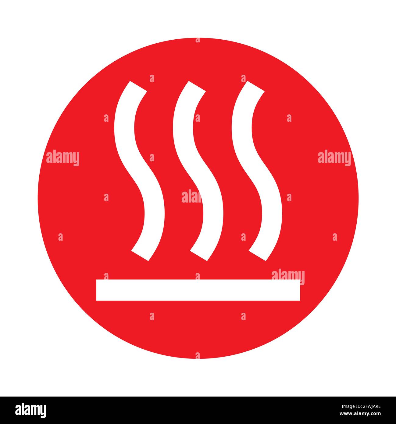 Hot surface icon, safety graphic information symbol, risk notice ...