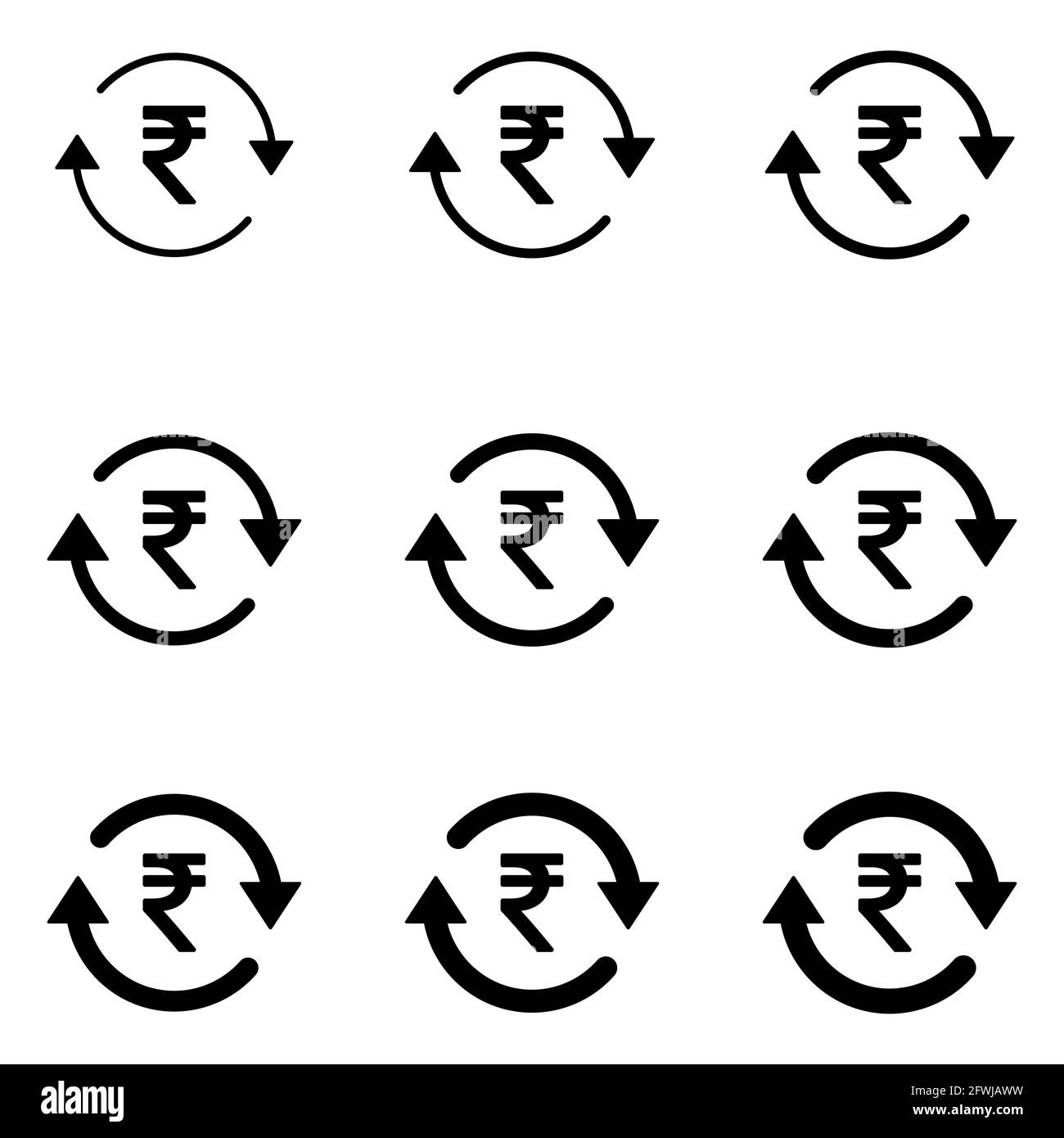 Indian rupee currency sign Black and White Stock Photos & Images - Alamy