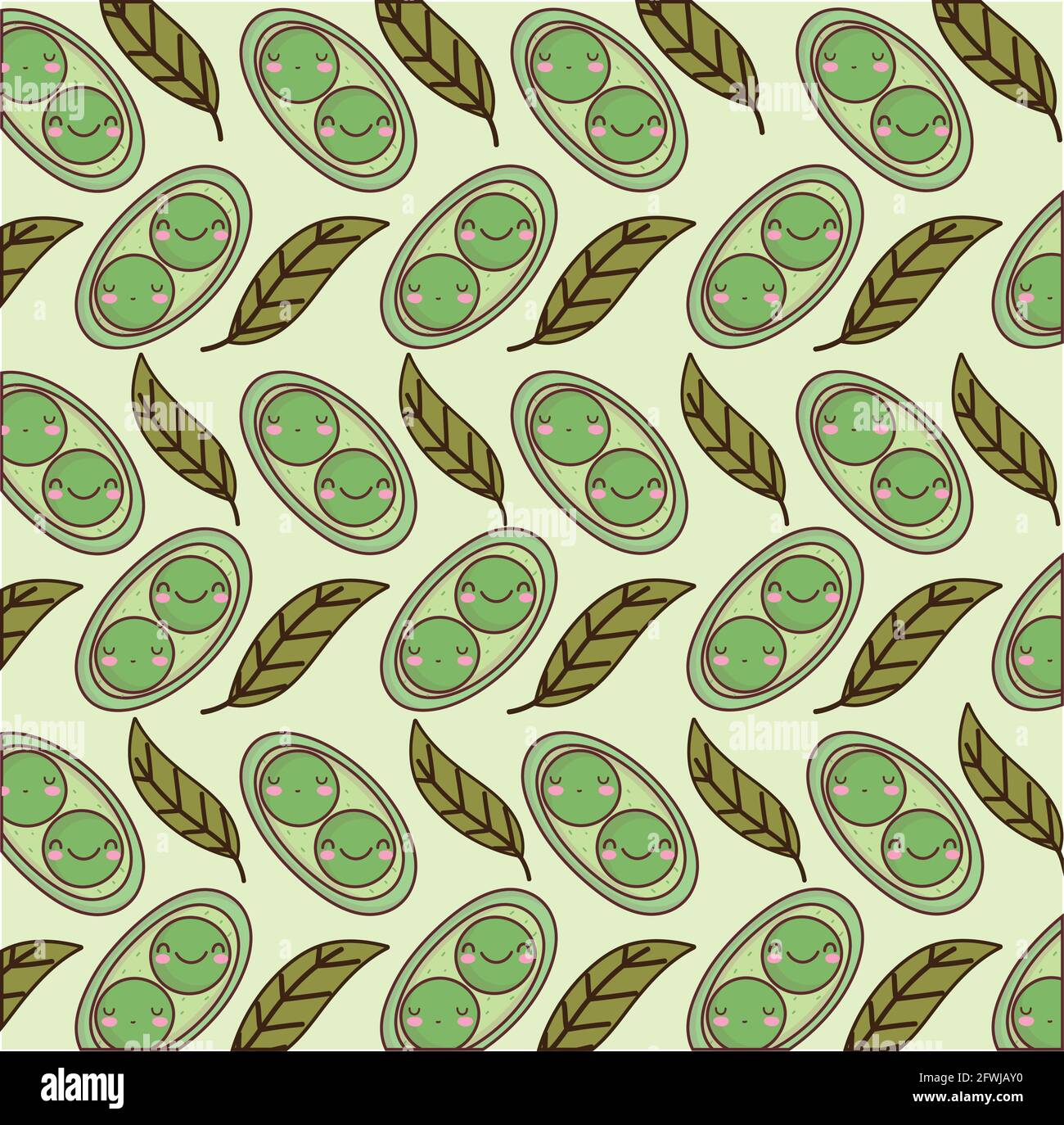 cute peas leaves pattern Stock Vector Image & Art - Alamy