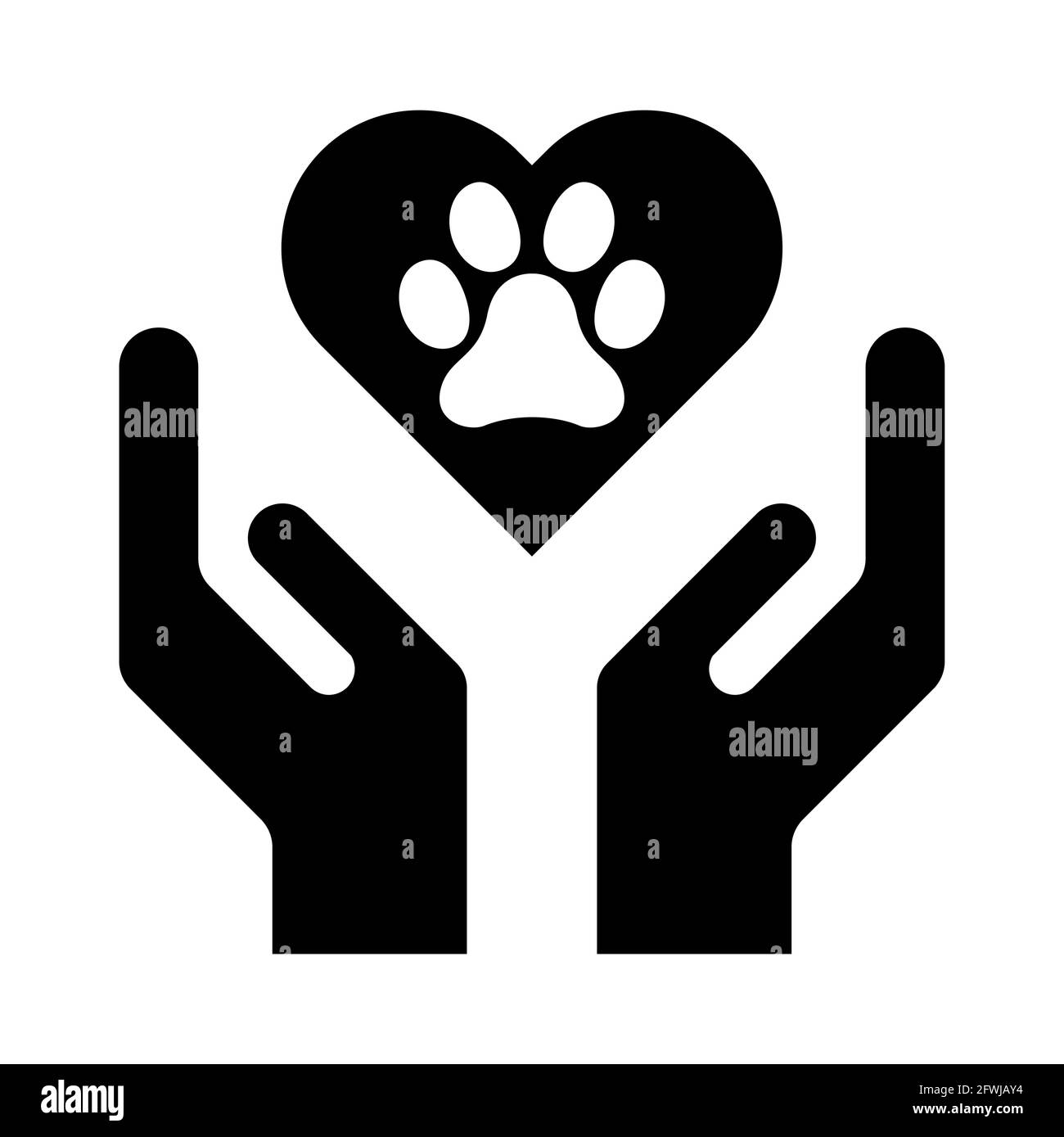 Hope icon, human hand with paw symbol, help and protection graphic ...