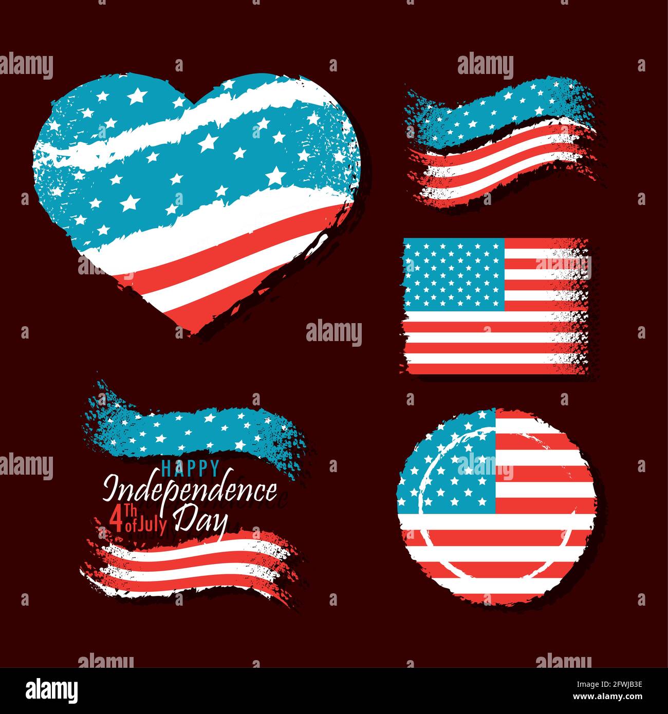 happy 4th of july icons Stock Vector Image & Art - Alamy