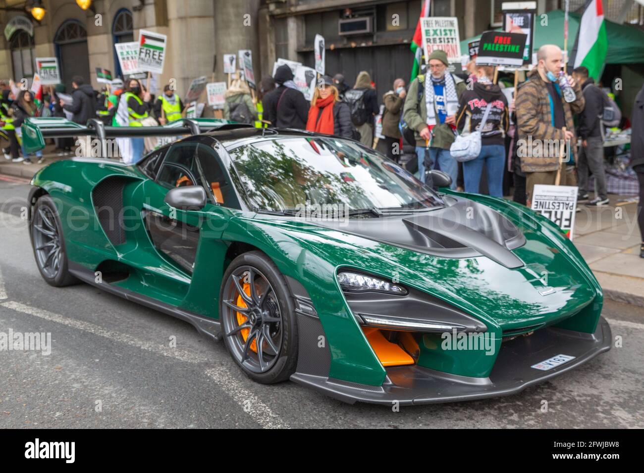 McLaren Senna at Embankment underground station. London, UK May 2021 ...