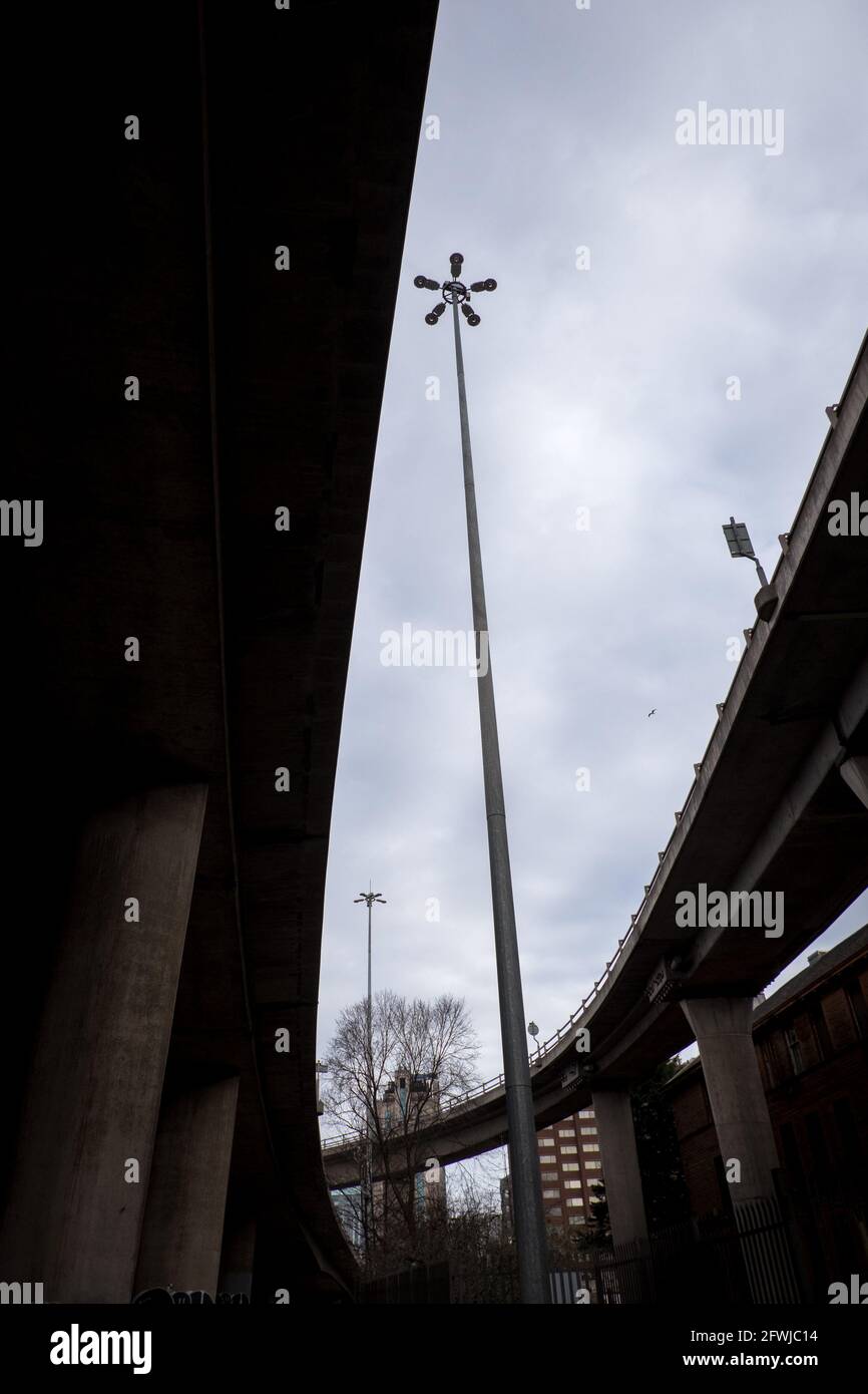Under M8 motorway overpass, Glasgow Stock Photo - Alamy