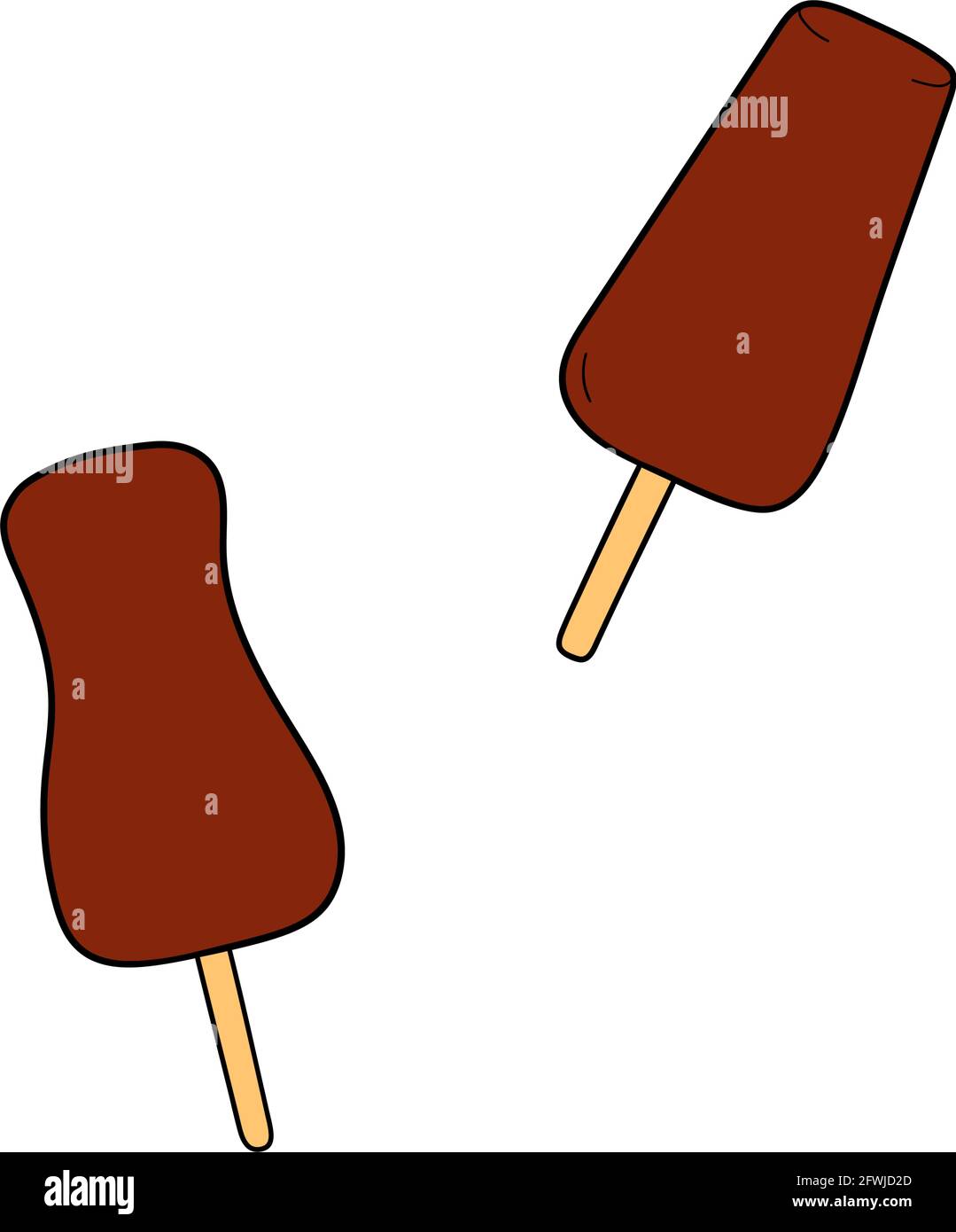 Hand-drawn ice-cream. Design sketch element for menu cafe, bistro ...