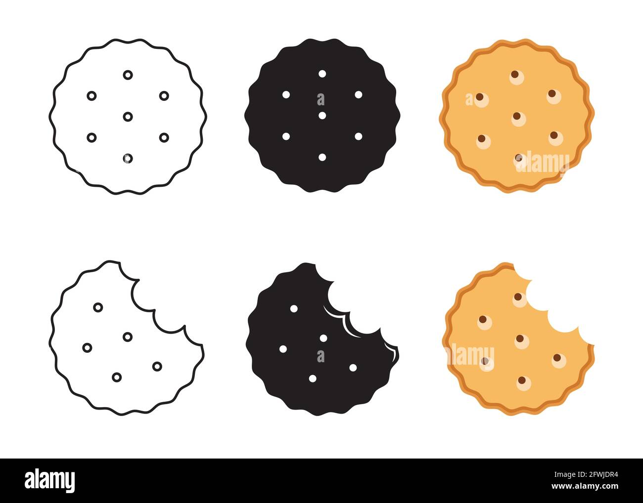 Simple biscuit icon. Food icon. Vector Illustration Stock Vector Image ...