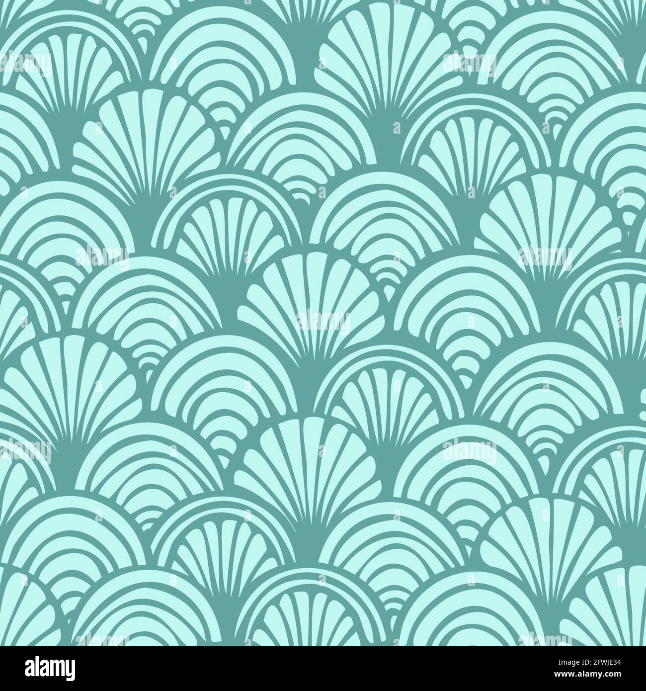 Vector seamless hand drawn pattern, fish scale print. Beautiful asian ...