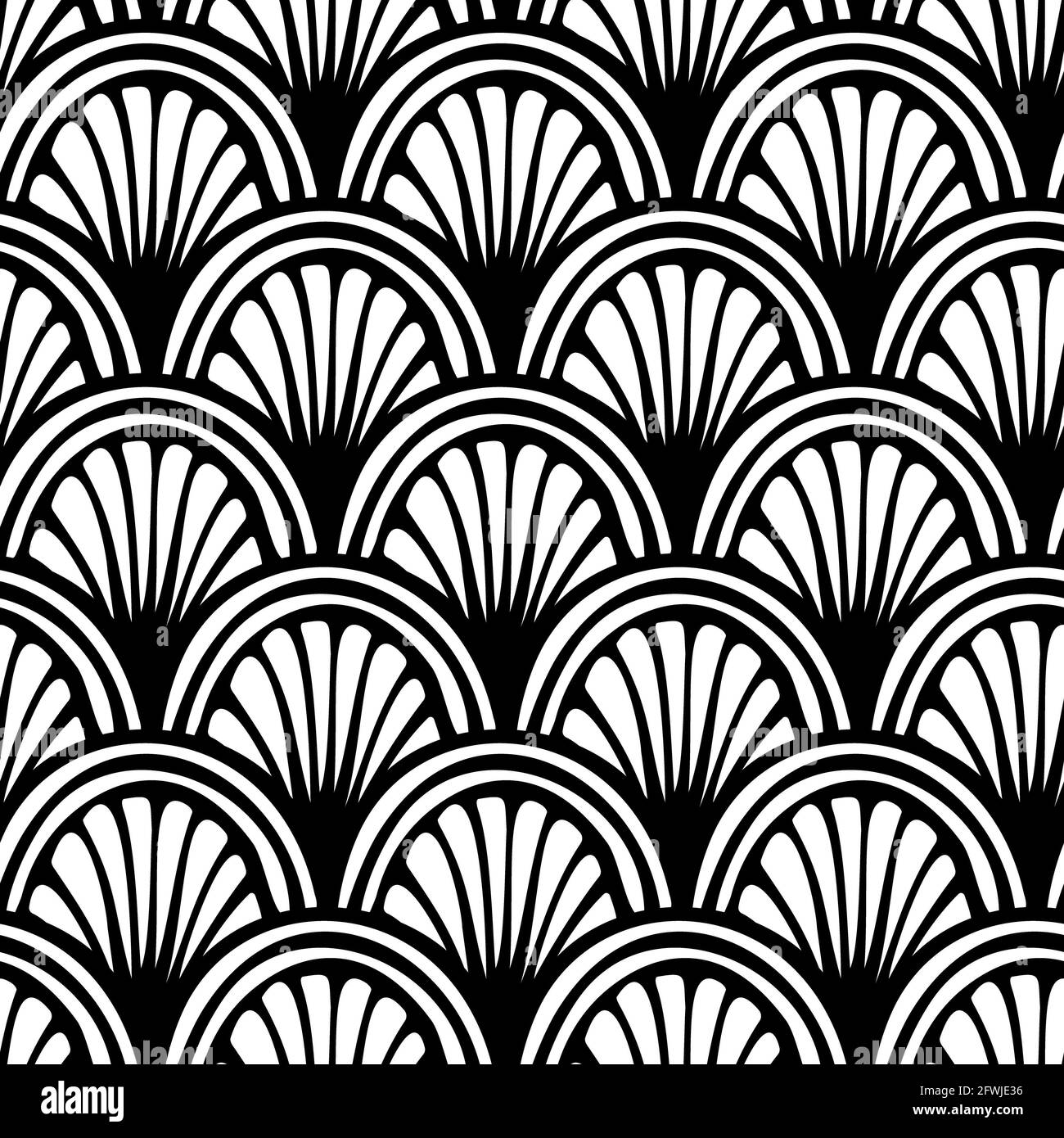 Vector seamless hand drawn pattern, fish scale print. Beautiful asian ...