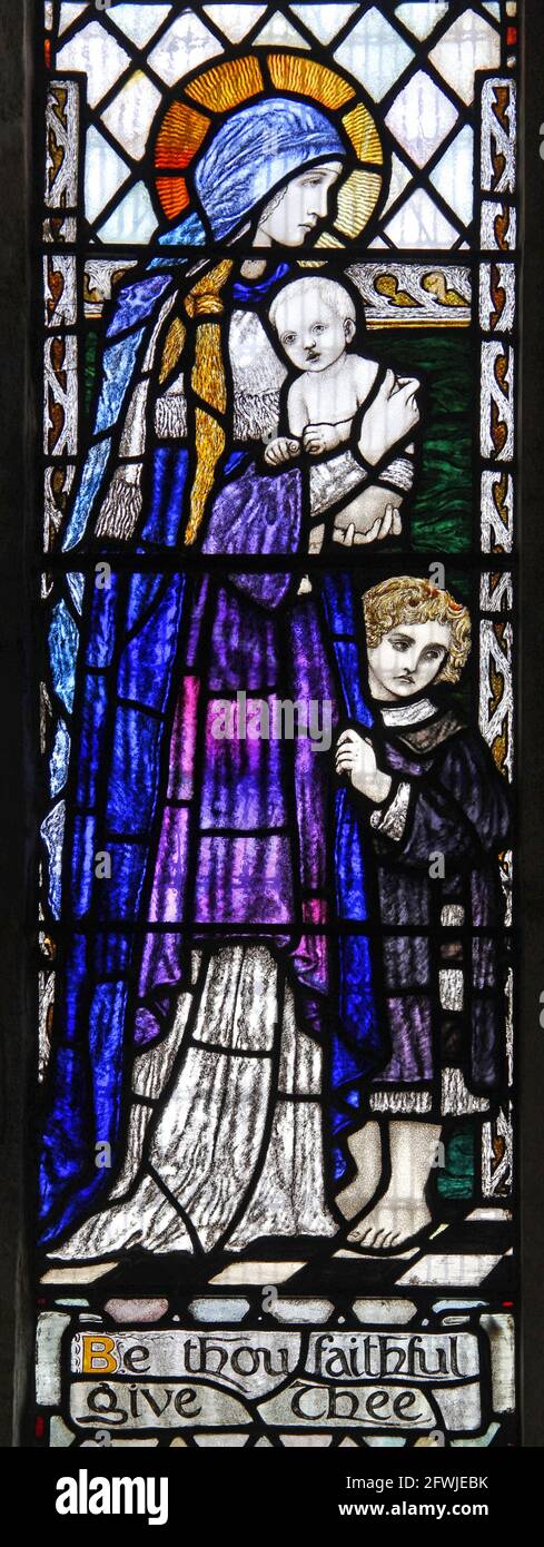 Stained glass window by Christopher Whall, 1923, depicting Faith; St ...