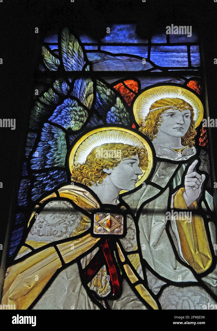 Stained glass window by Percy Bacon & Brothers depicting the angels at ...