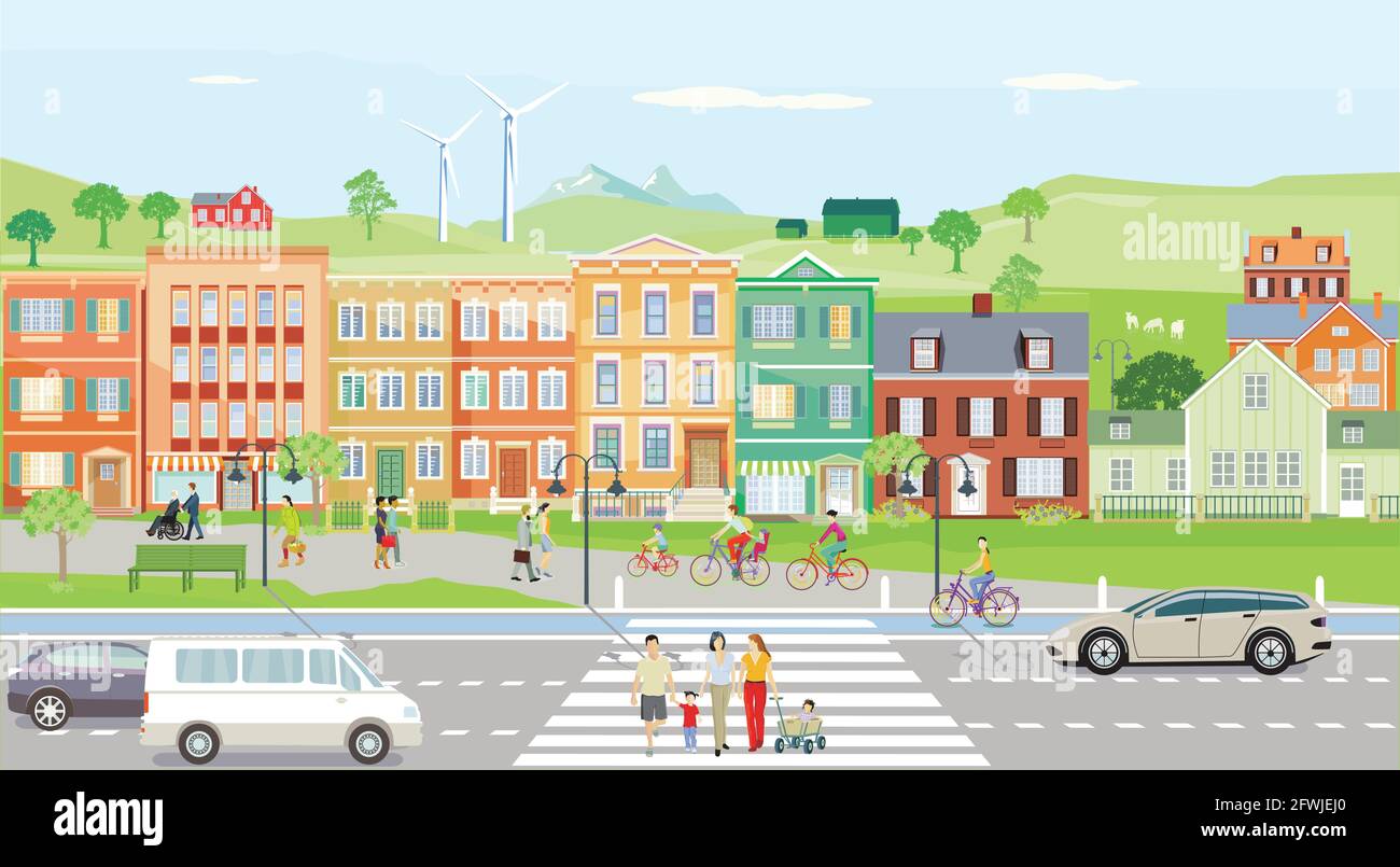 Road in suburb Stock Vector Images - Alamy