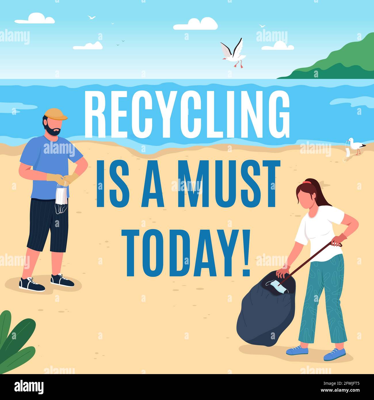 Environmental protection social media post mockup Stock Vector Image ...