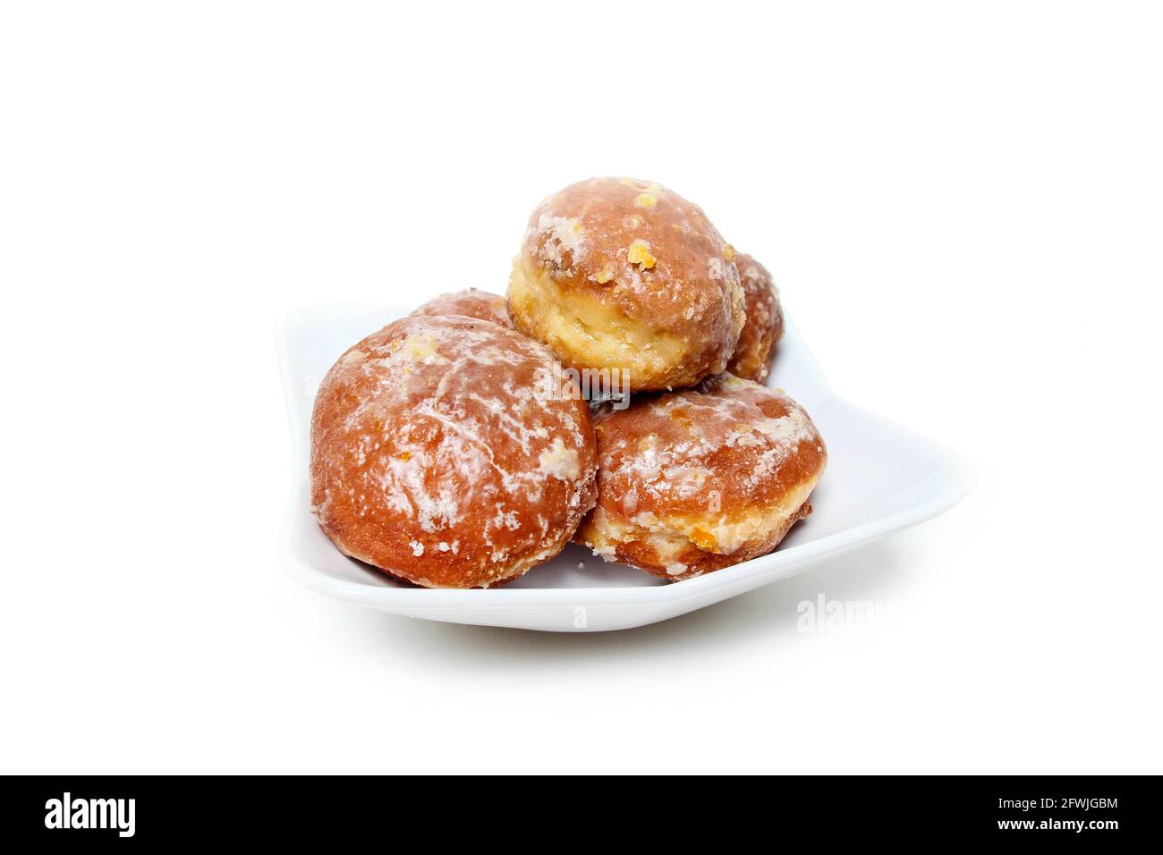 Stack of homemade donuts with icing, isolated on white background Stock ...