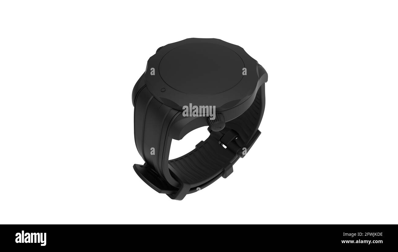 3D rendering of a watch model isolated on a white background Stock ...