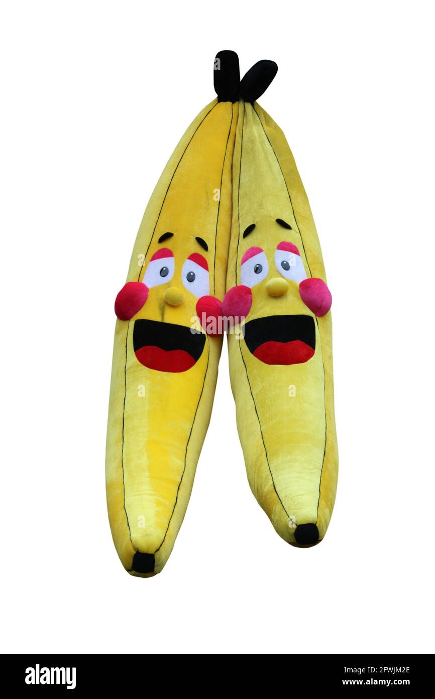 A Pair of Happy Smiling Fluffy Novelty Bananas Stock Photo - Alamy