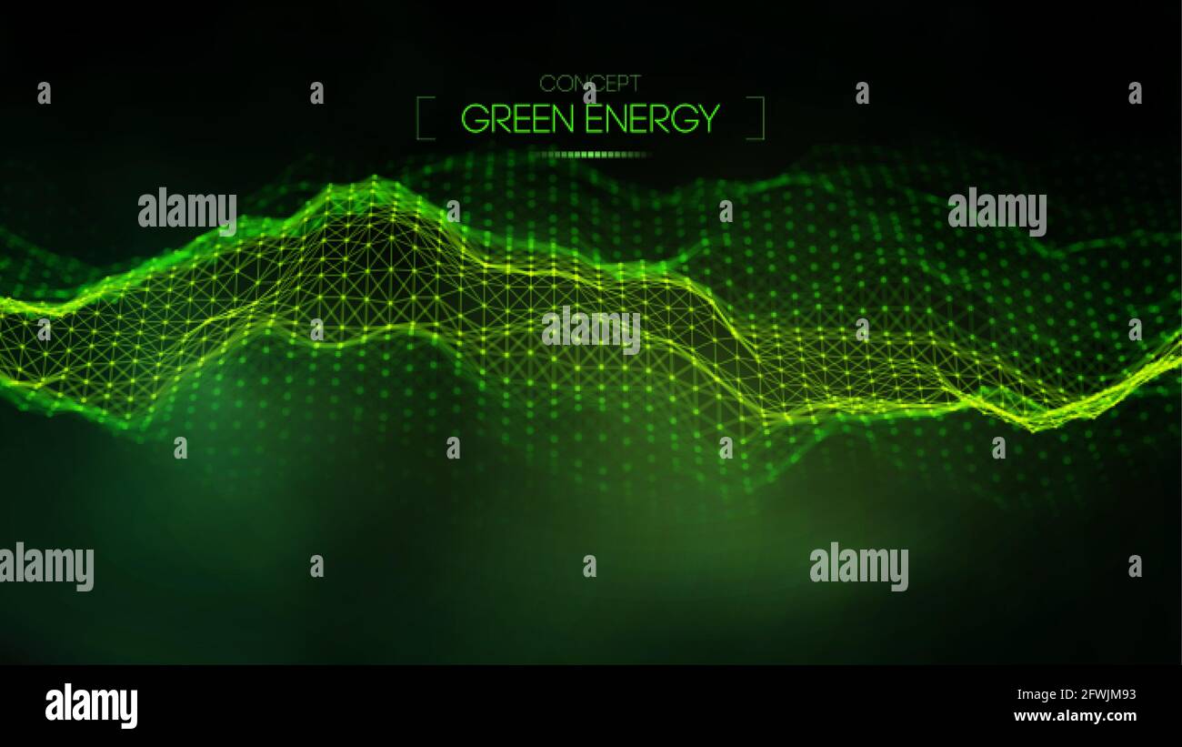 Green energy concept. Vector green technology background. Futuristic ...