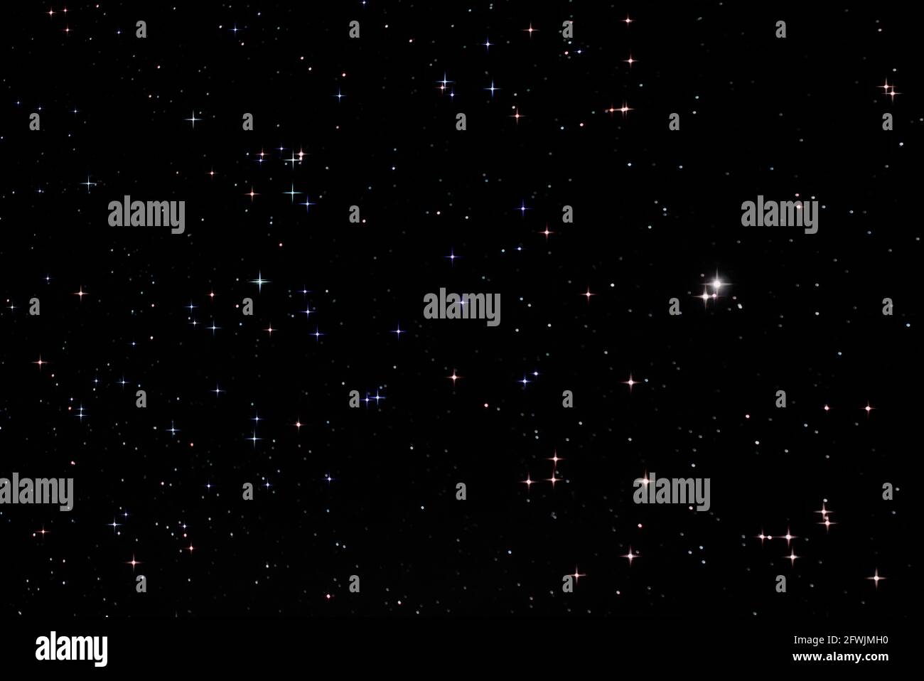 Field of stars around Mizar and Alcor in the Big Dipper constellation ...