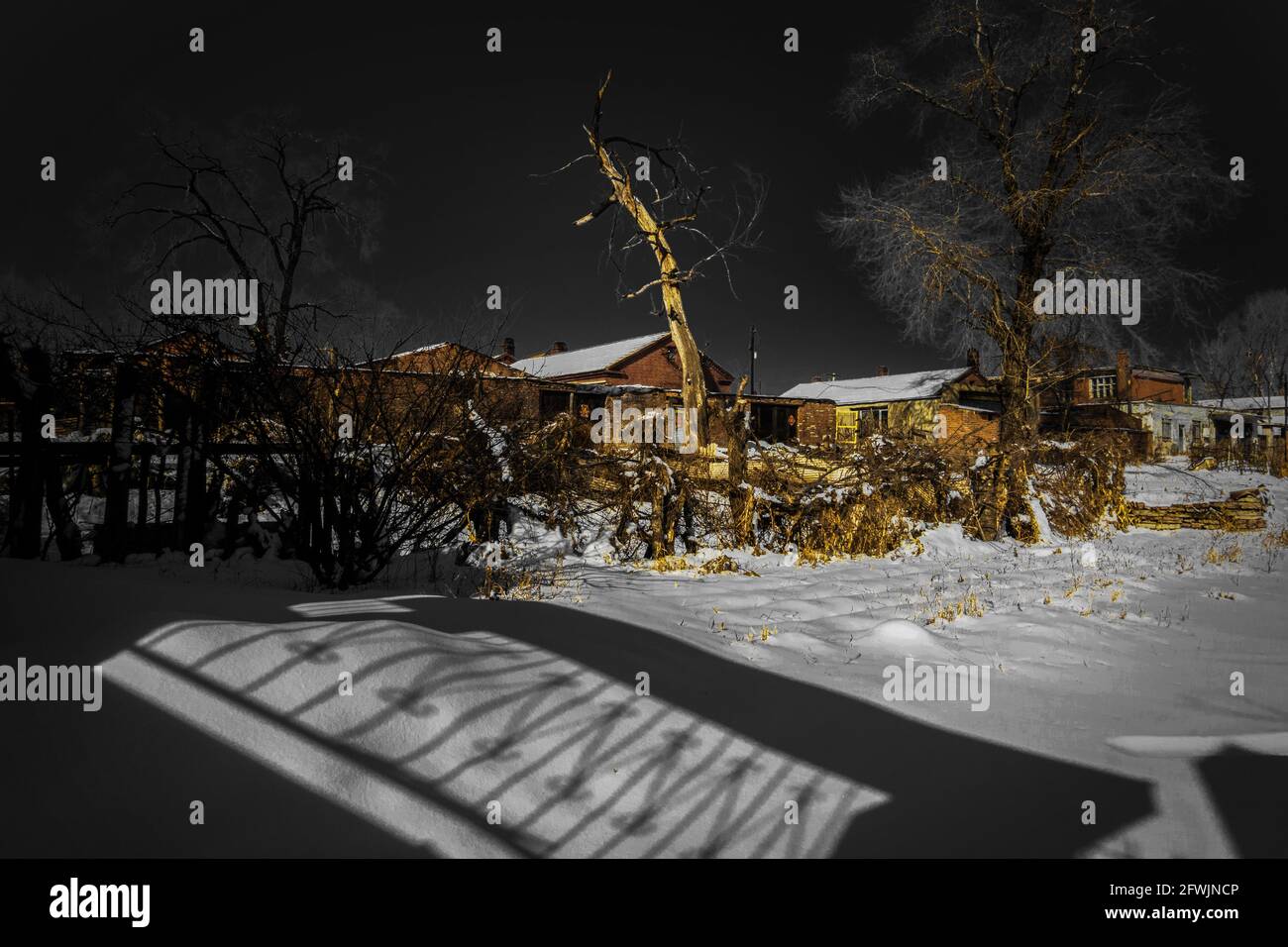 Rural rhythm of snow Stock Photo - Alamy