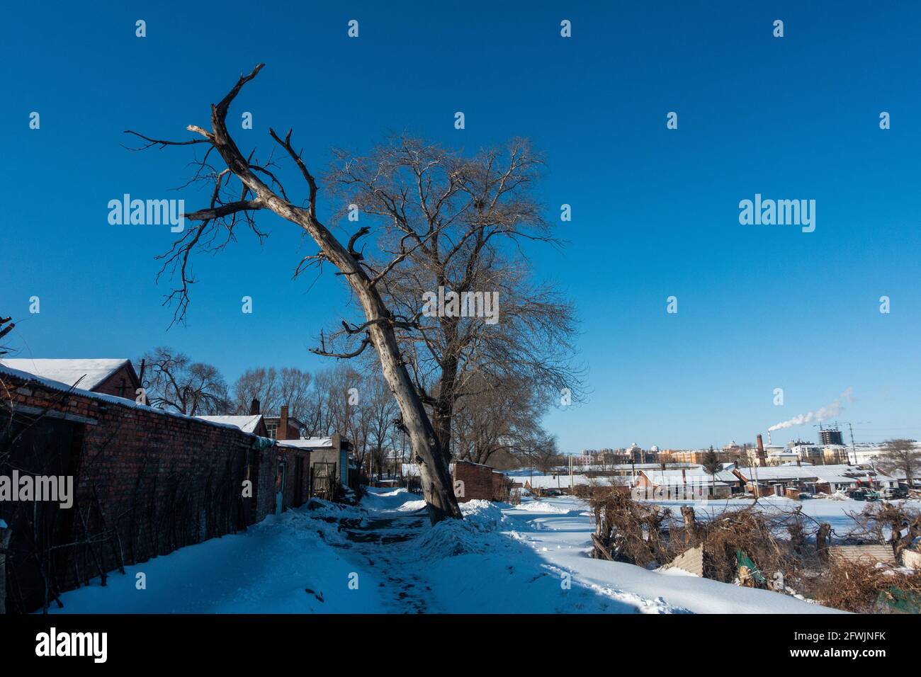 Rural rhythm of snow Stock Photo - Alamy