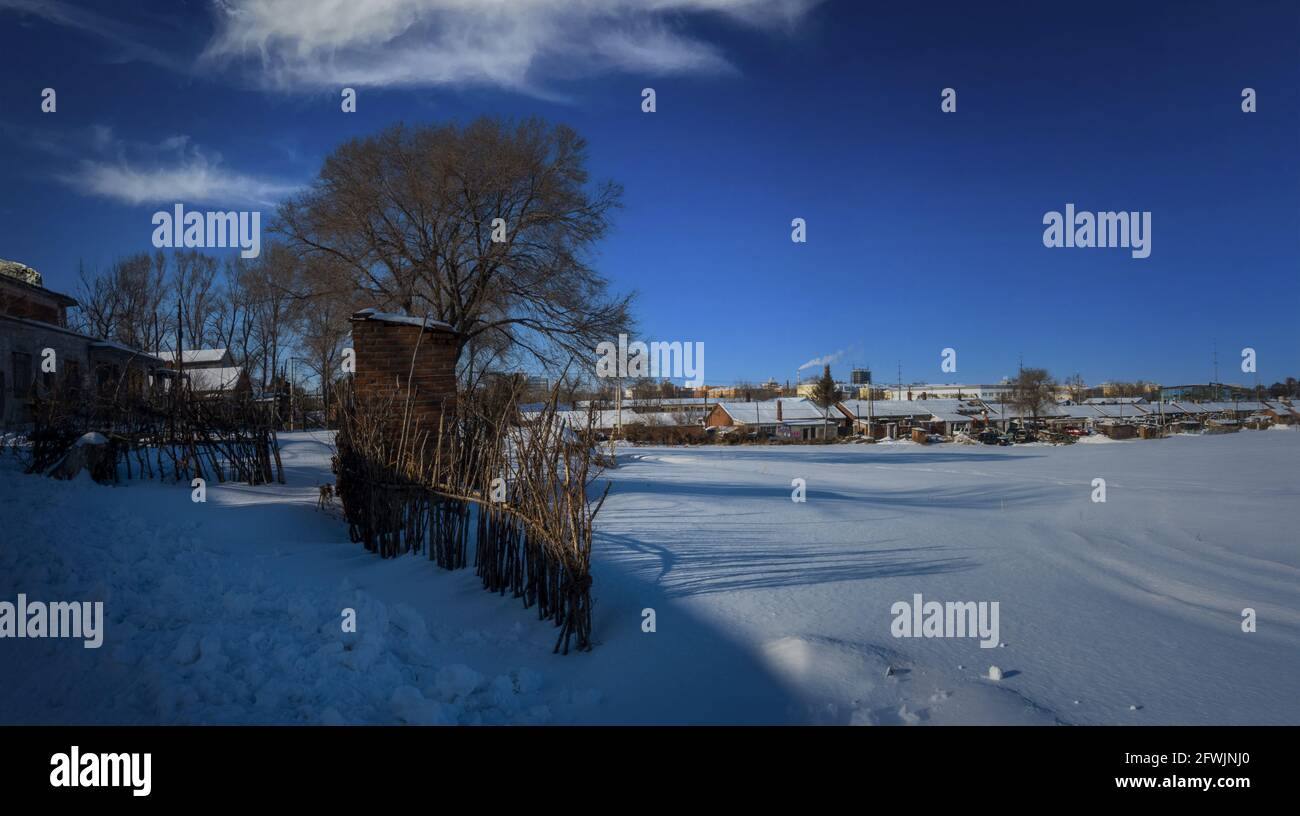 Rural rhythm of snow Stock Photo - Alamy