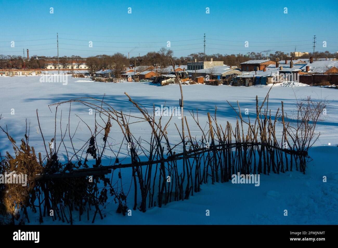 Rural rhythm of snow Stock Photo - Alamy
