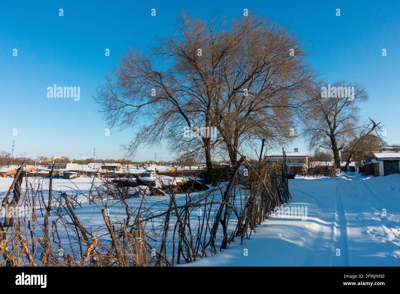 Rural rhythm of snow Stock Photo - Alamy