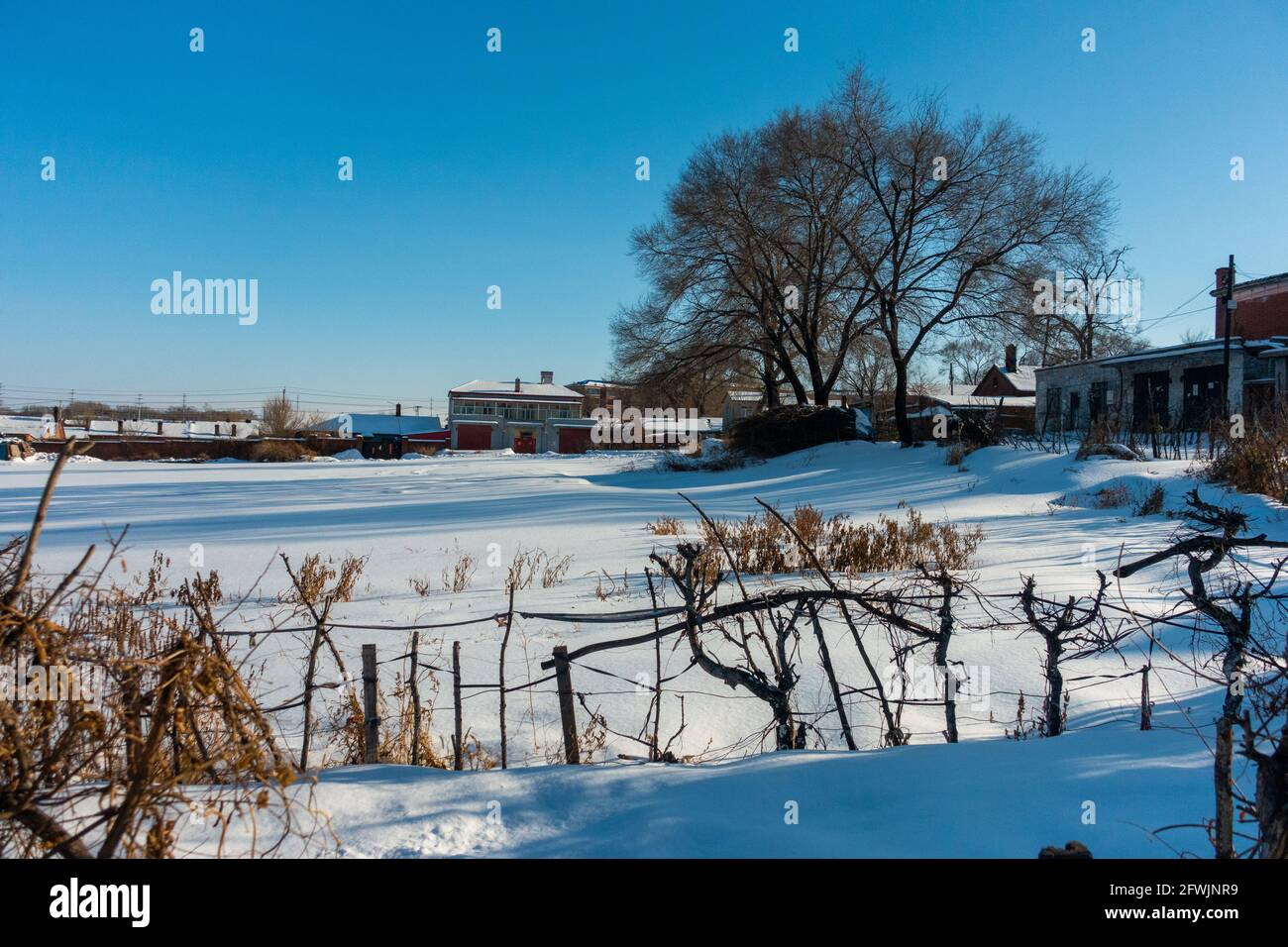 Rural rhythm of snow Stock Photo - Alamy