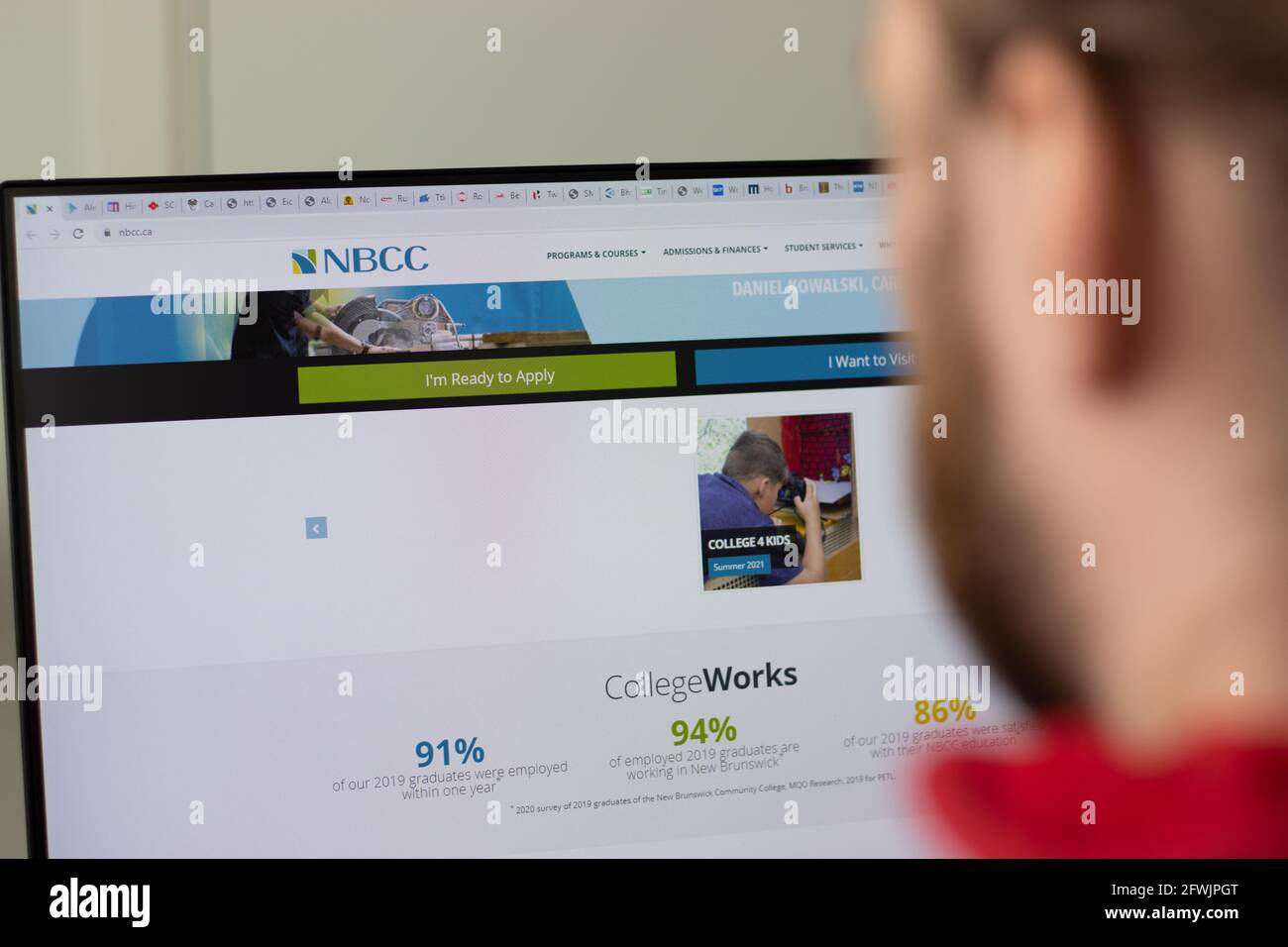 New York, USA - 1 May 2021: NBCC company website with logo on screen ...