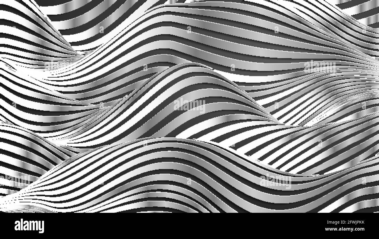 Silver waves pattern. Stainless steel background vector. EPS 10 Stock ...