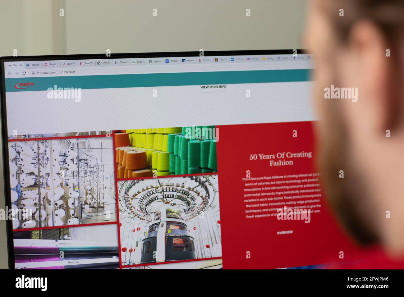 New York, USA - 1 May 2021: Rupa company website with logo on screen ...