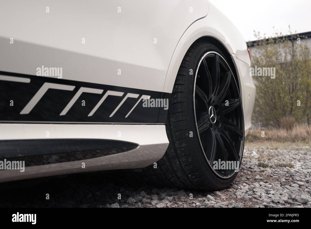 The Rear Gloss Black Alloy Wheel On A 2013 Mercedes Benz E63s AMG W212 ...