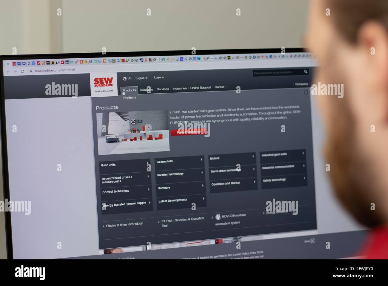 New York, USA - 1 May 2021: SEW-EURODRIVE company website with logo on ...