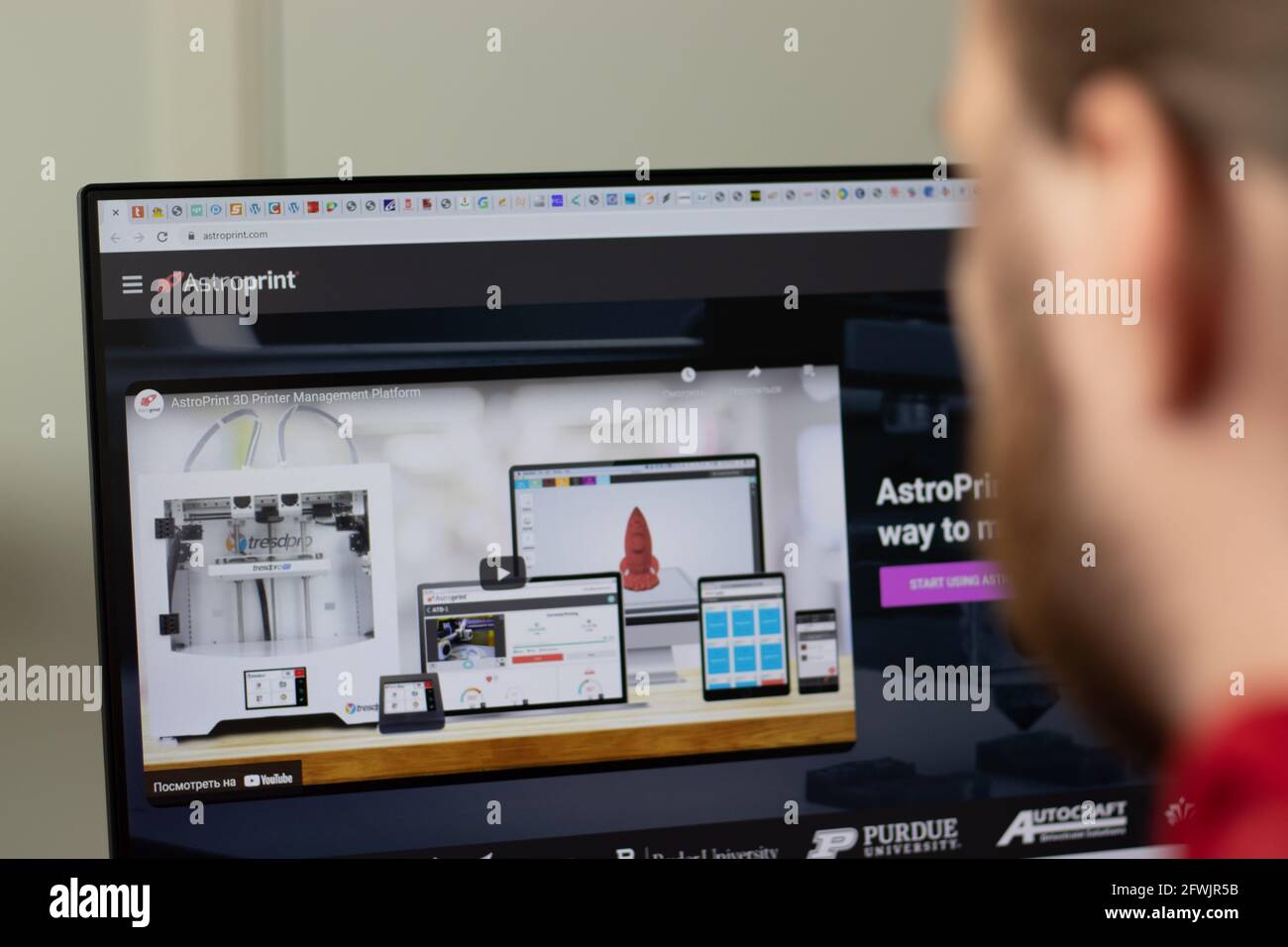 New York, USA - 1 May 2021: AstroPrint company website with logo on ...