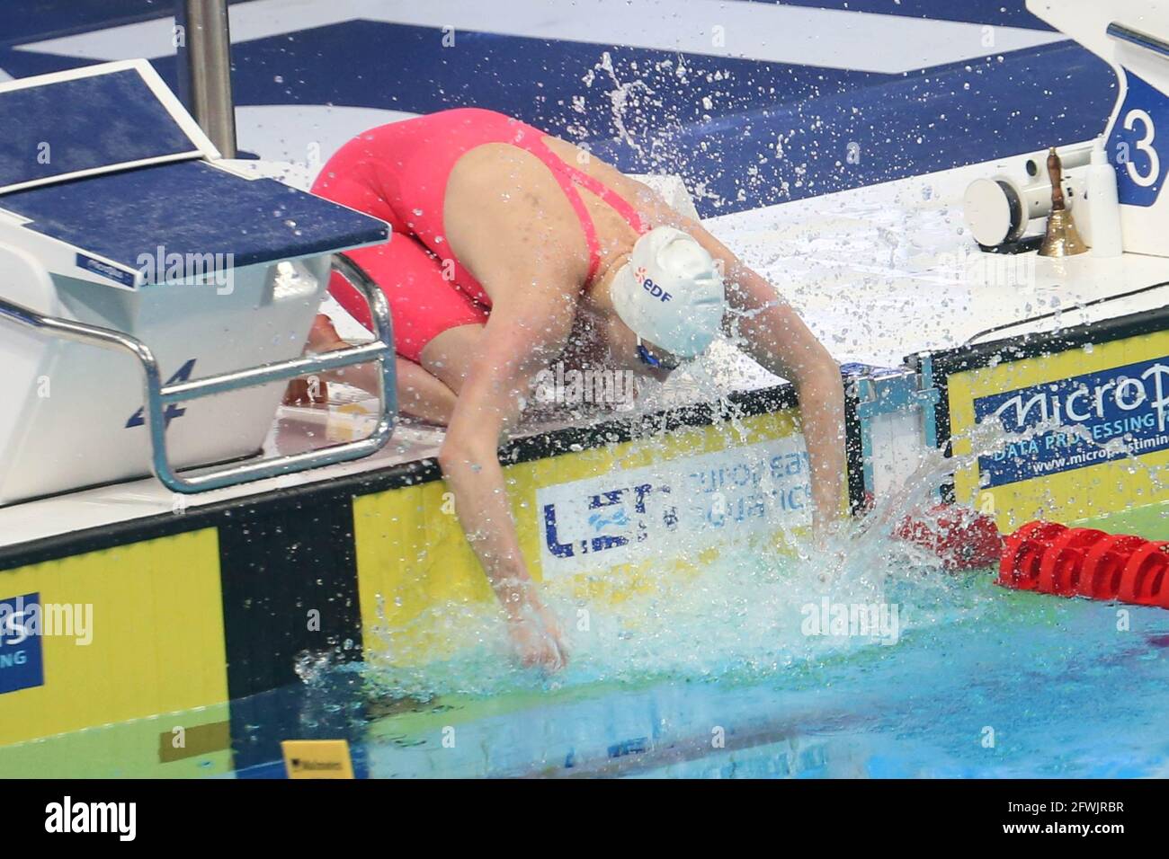 Marie Wattel of France Final 100 m Freestyle during the 2021 LEN ...