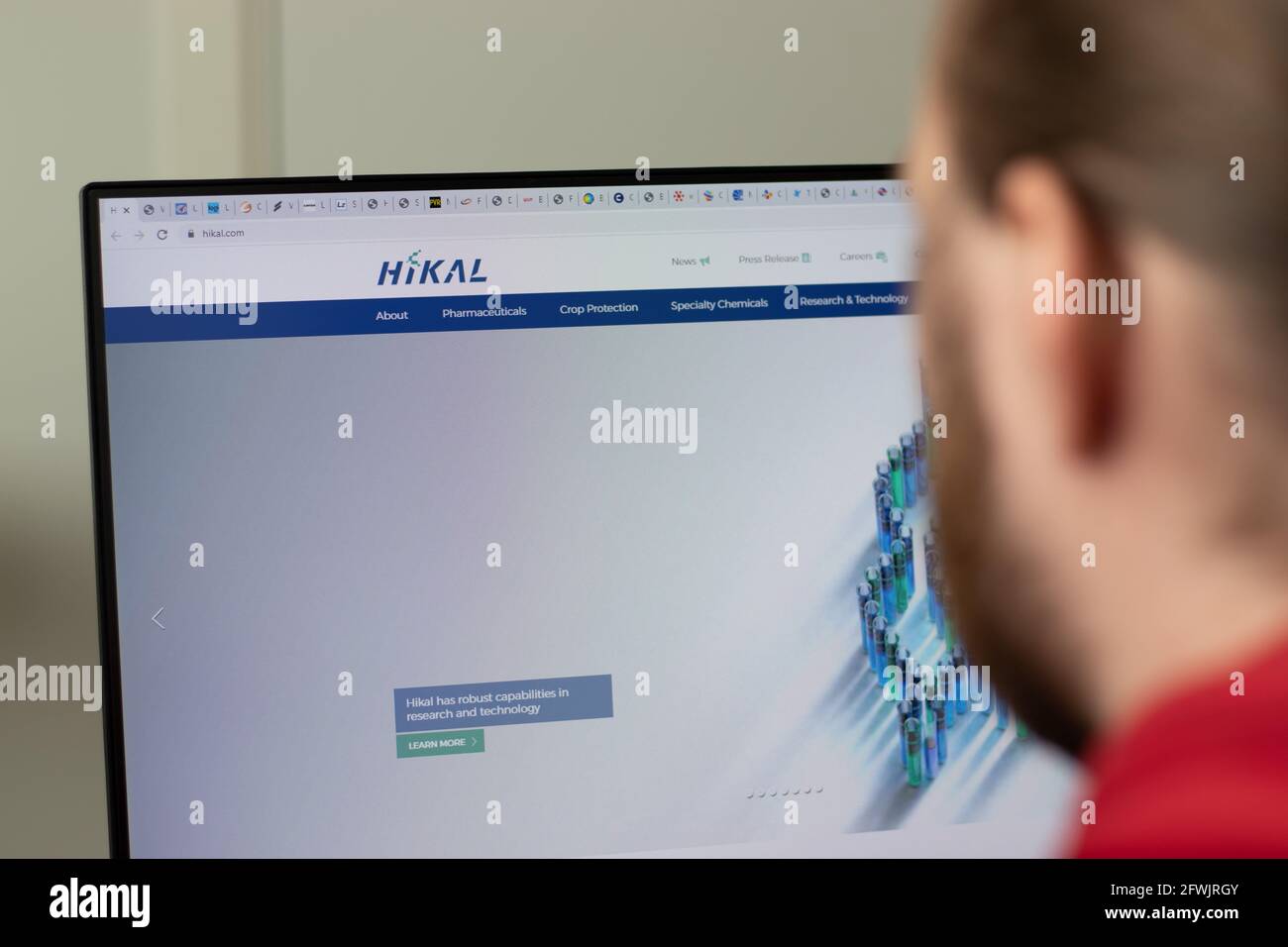 New York, USA - 1 May 2021: Hikal company website with logo on screen ...