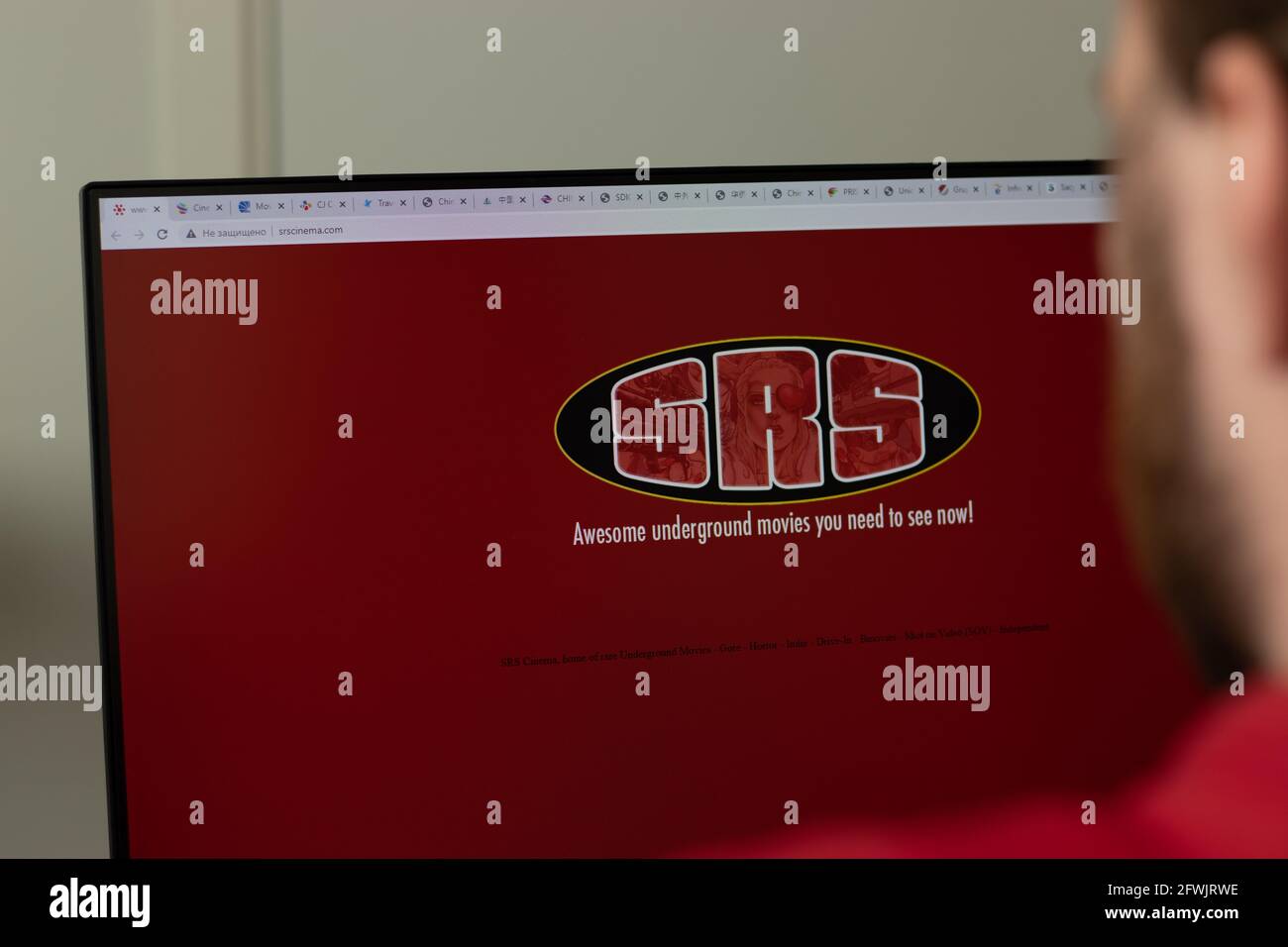 New York, USA - 1 May 2021: SRS Cinemas company website with logo on ...