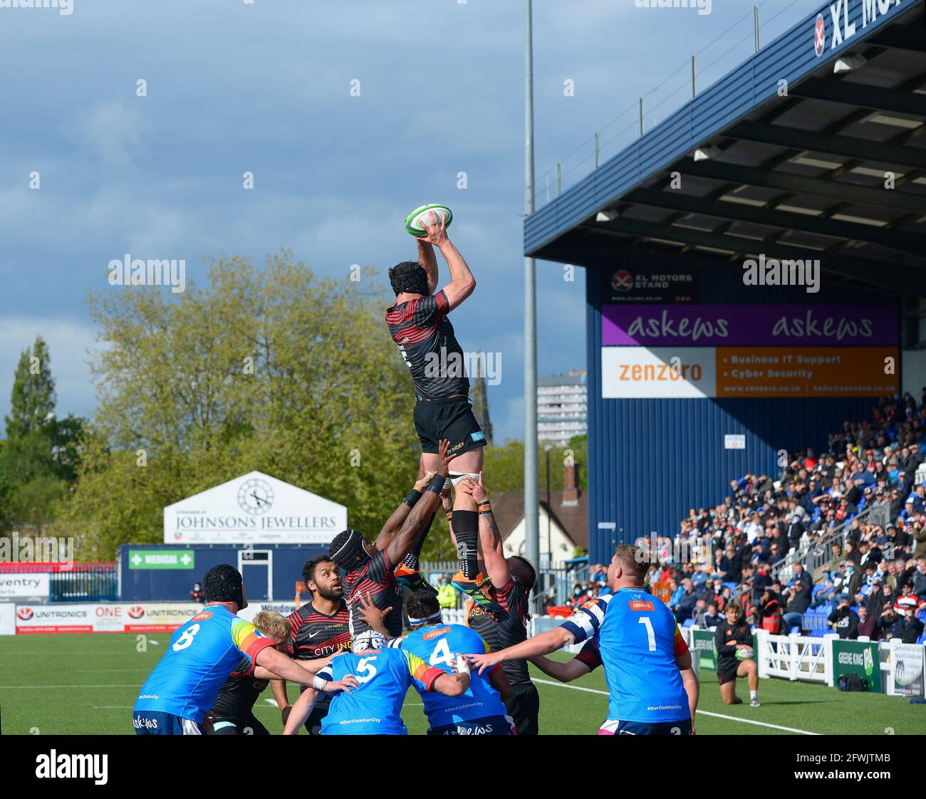 Coventry, UK. 22nd May, 2021. Tim Swinson of Saracens seen in action ...