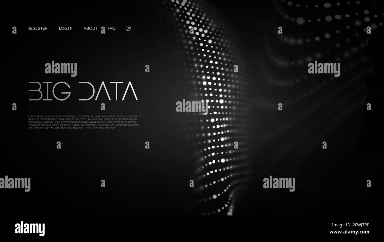 Wave pattern vector. 3D glowing abstract digital particles background ...