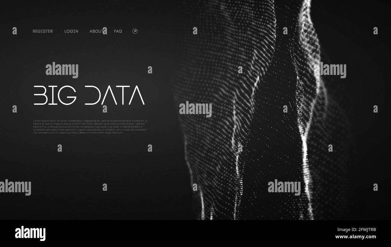 Wave pattern vector. 3D glowing abstract digital particles background ...