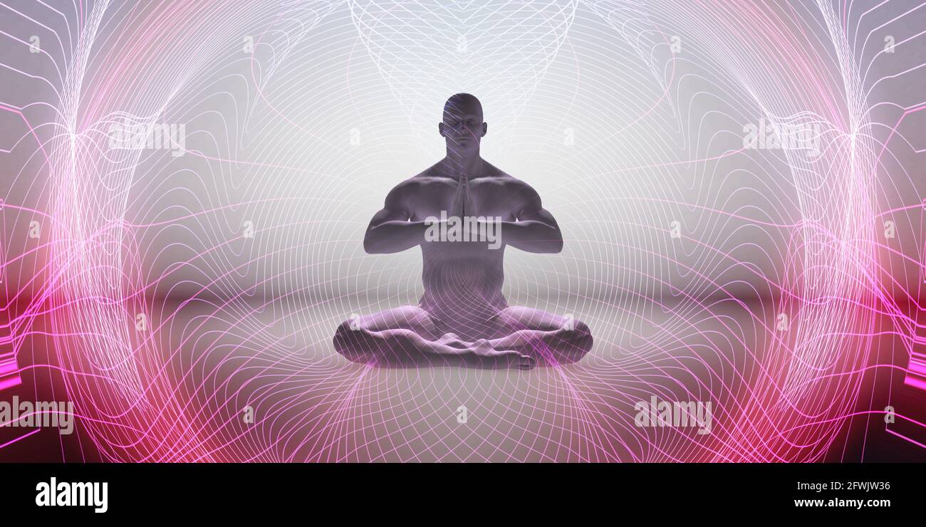 Body and Mind Meditation Background with Energy Aura Stock Photo - Alamy