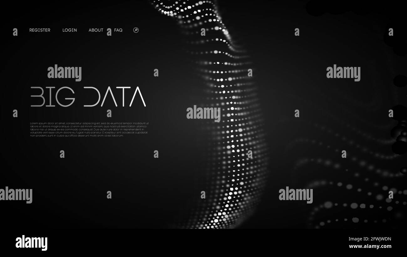 Wave pattern vector. 3D glowing abstract digital particles background ...