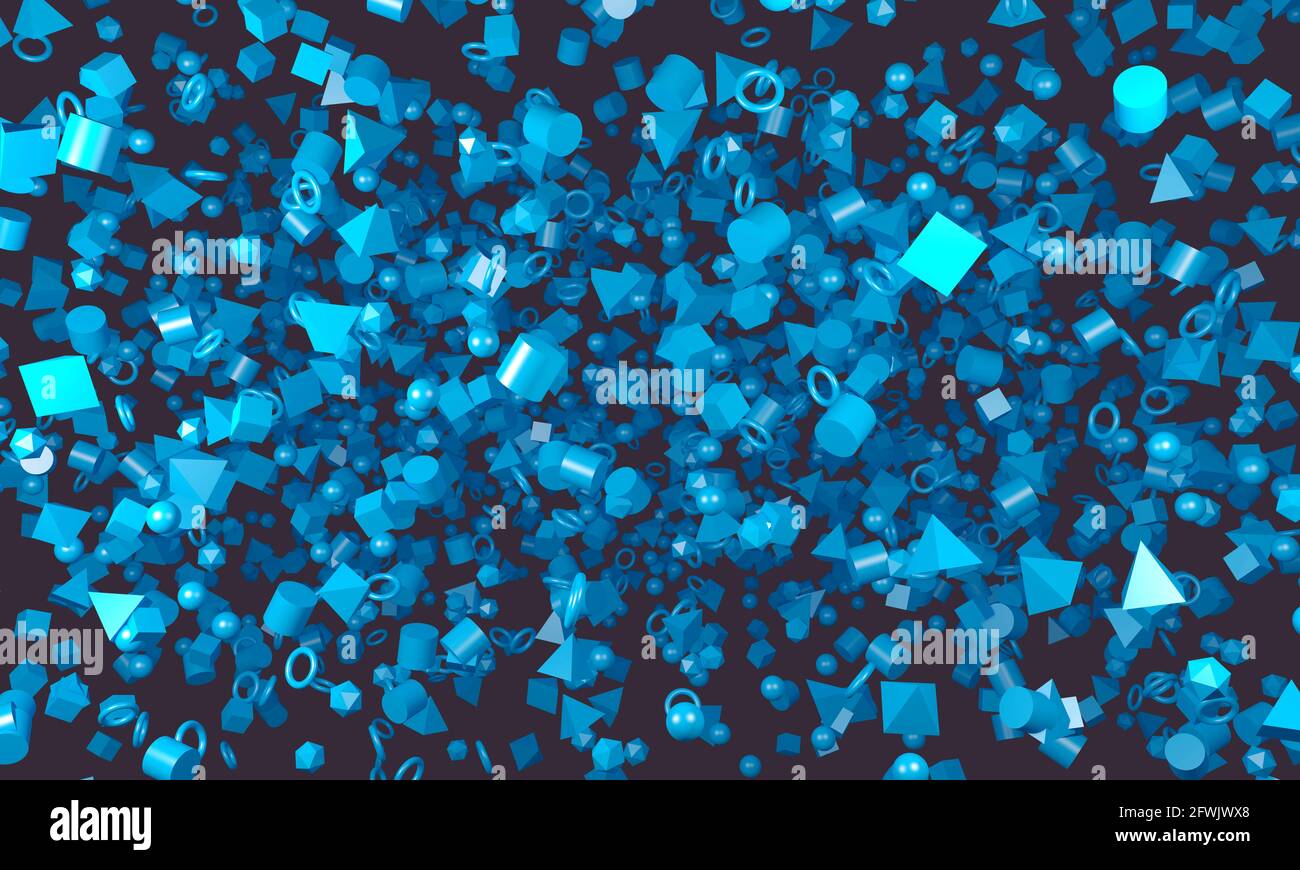 Hovering basic geometric shapes - 3d illustration Stock Photo - Alamy