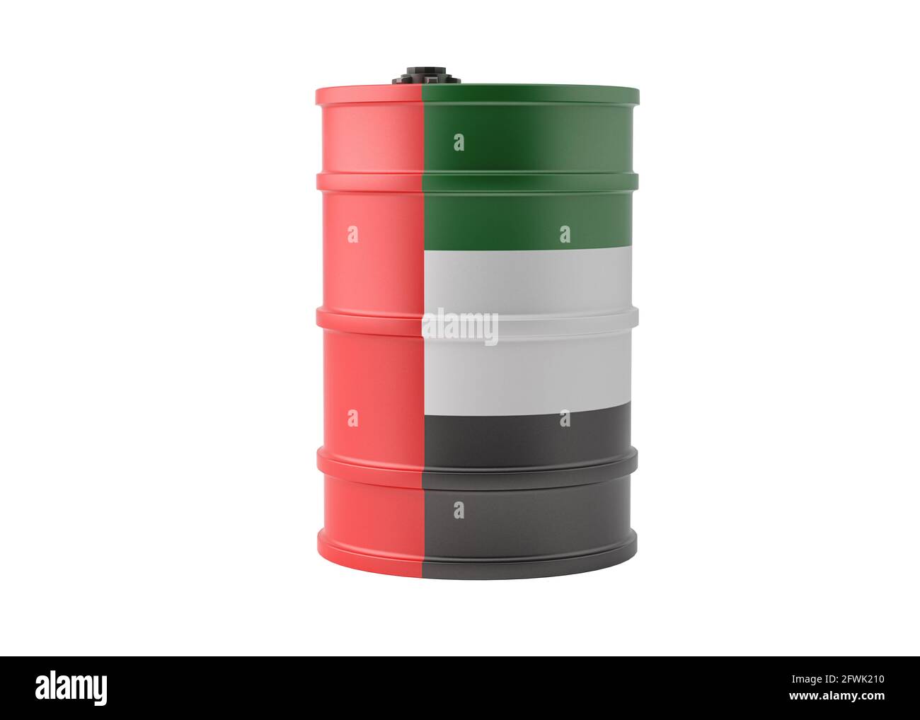 Oil barrel in United Arab Emirates national flag design. Isolated on ...
