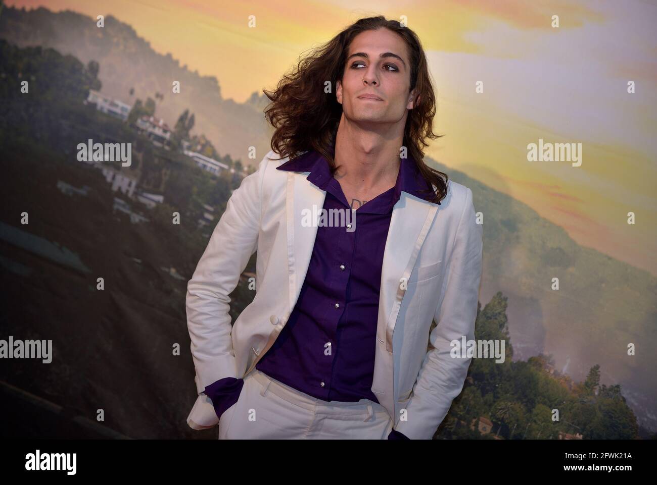 Rome, Italien. 23rd May, 2021. The Italian lead singer of the Maneskin ...