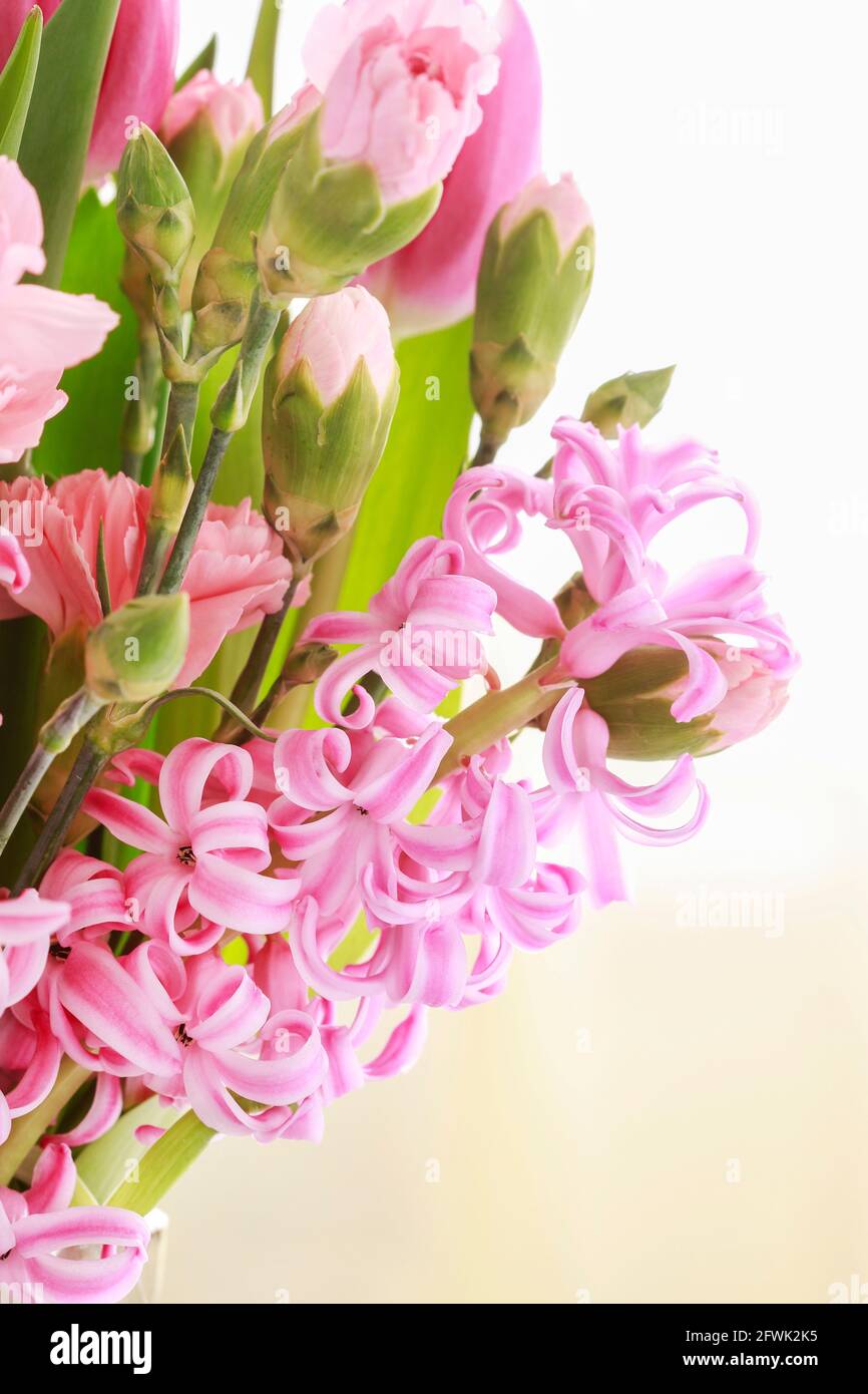 Beautiful bouquet of spring flowers. Home decor Stock Photo - Alamy