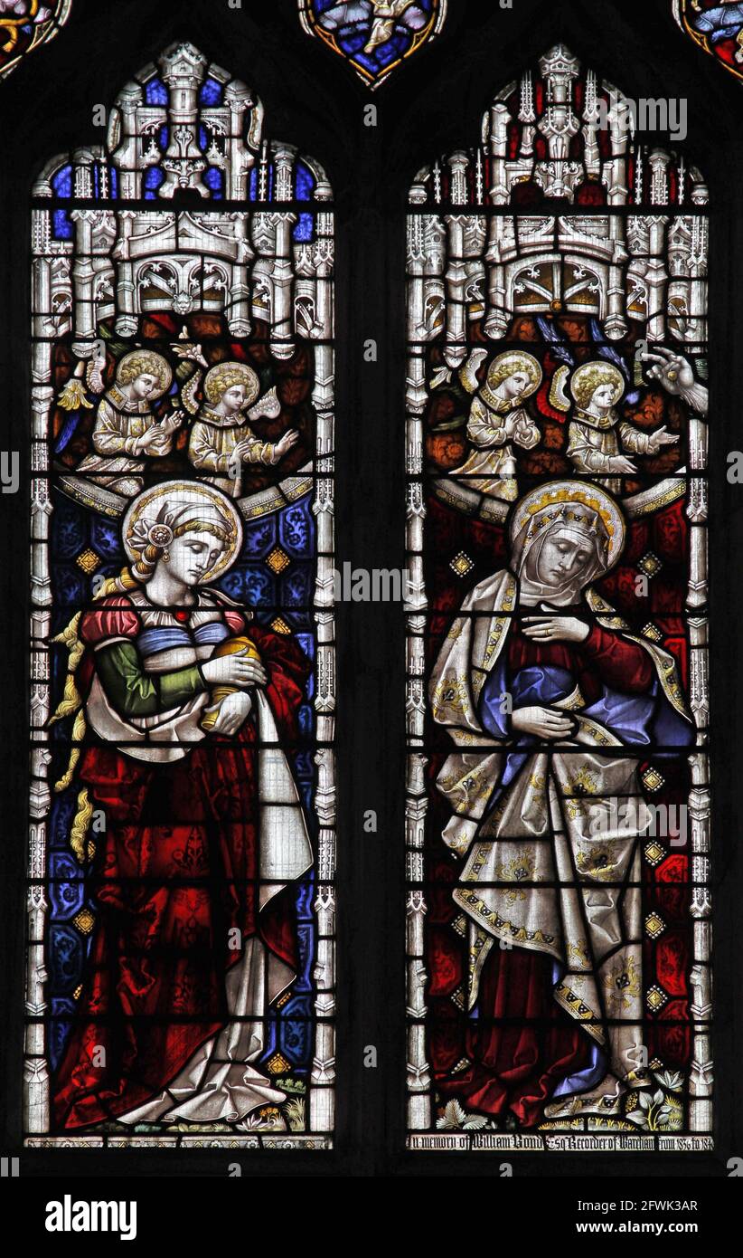 Stained glass window by Clayton & Bell; St Mary Magdalene and Mary ...