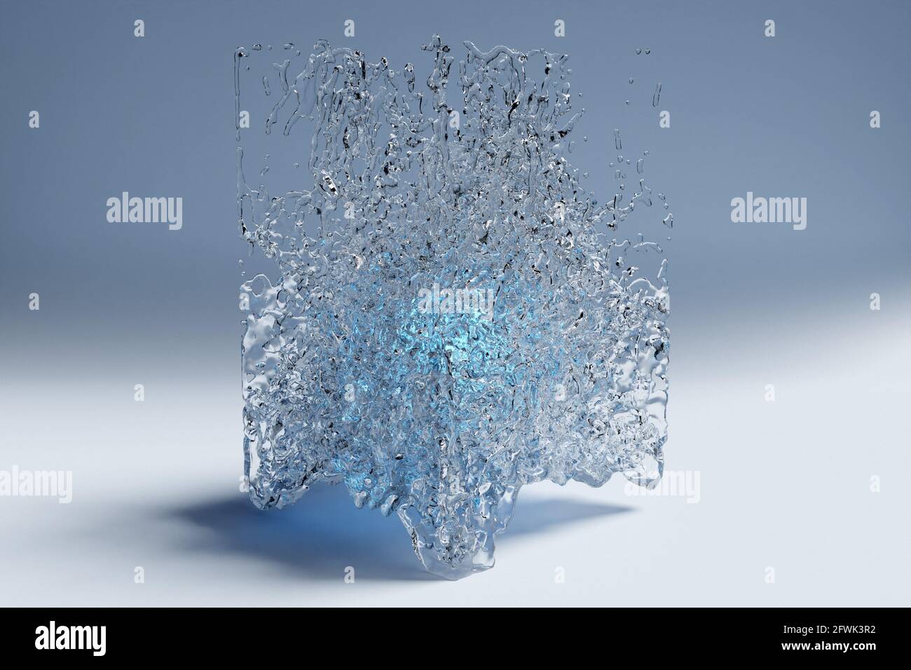 3d illustration of transparent water drops gathered in the shape of a ...