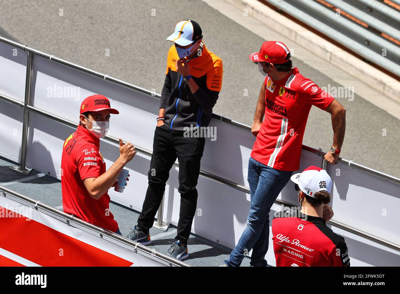 Charles Leclerc (MON) Ferrari on the drivers parade. Monaco Grand Prix ...