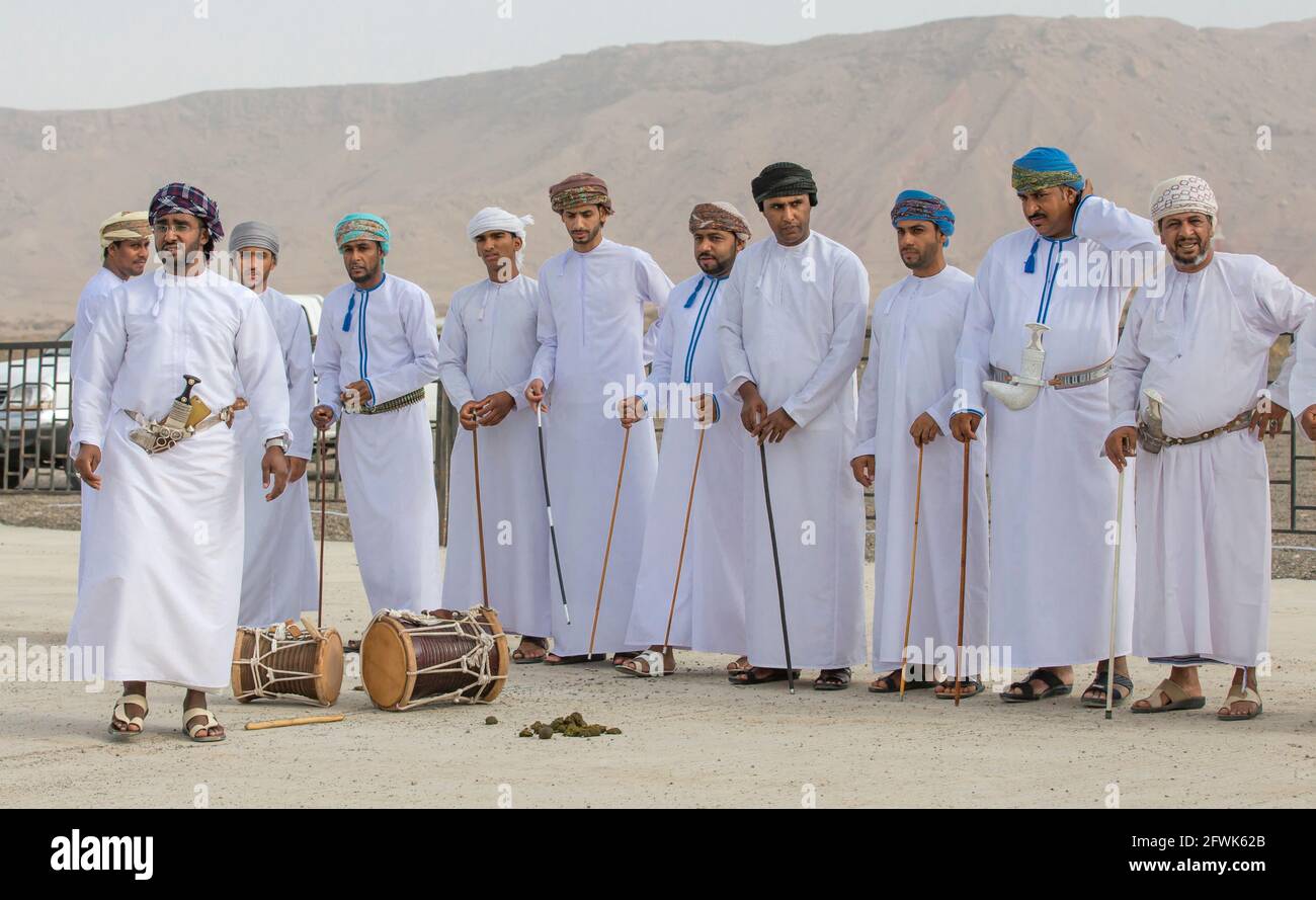 khadal, Oman,28th April 2018: omani men in traditional clothing Stock ...
