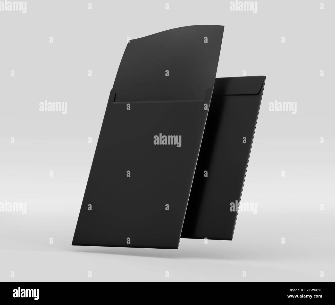 Realistic Black Envelope C4/A4 mockup, Dark letter paper, c4 a4 c3 a3 ...